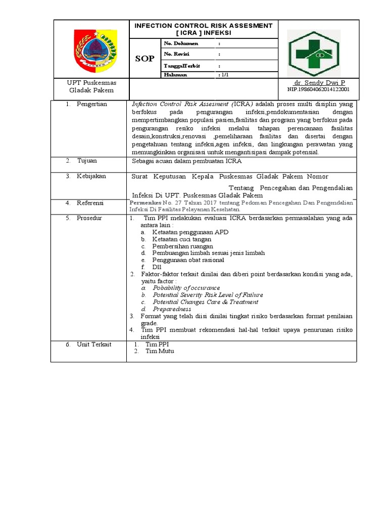 Sop Icra Infeksi | PDF