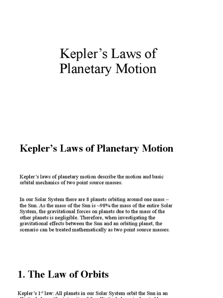 Kepler's Laws | PDF | Orbit | Planets