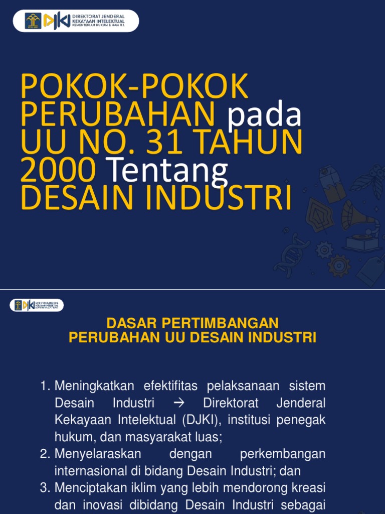 Pokok-Pokok RUU Desain Industri 2020 - P2L - Revisi | PDF