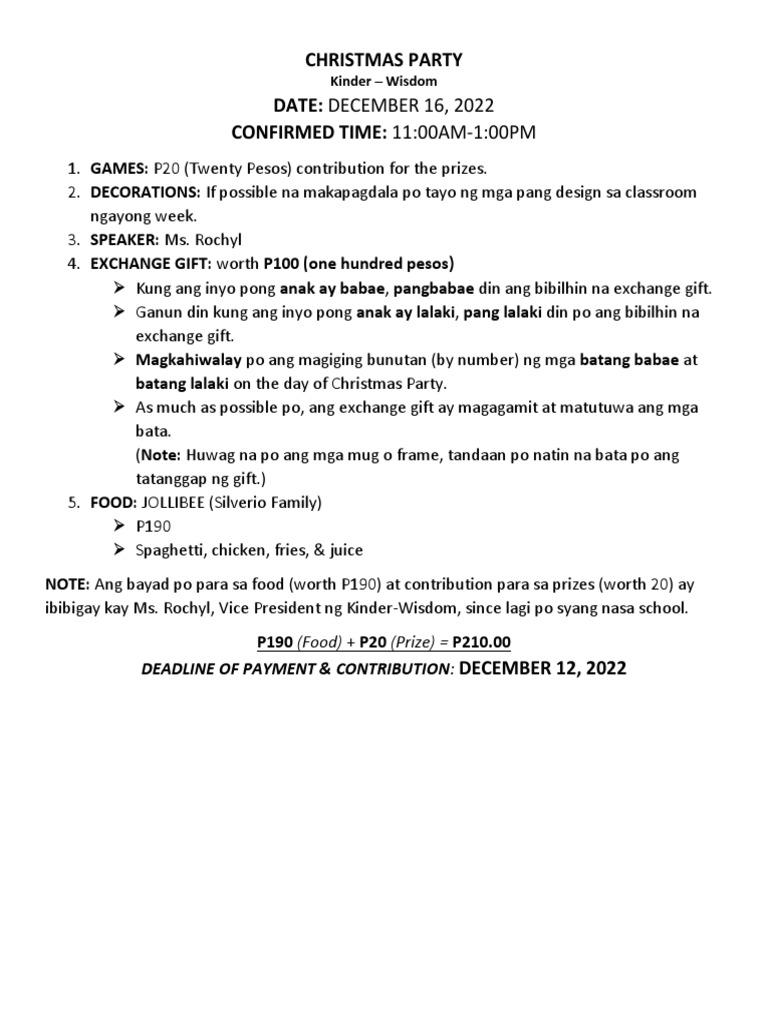 Christmas Party | PDF