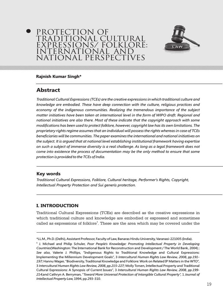2 Protection of Traditional Cultural Expressions Folklore International ...
