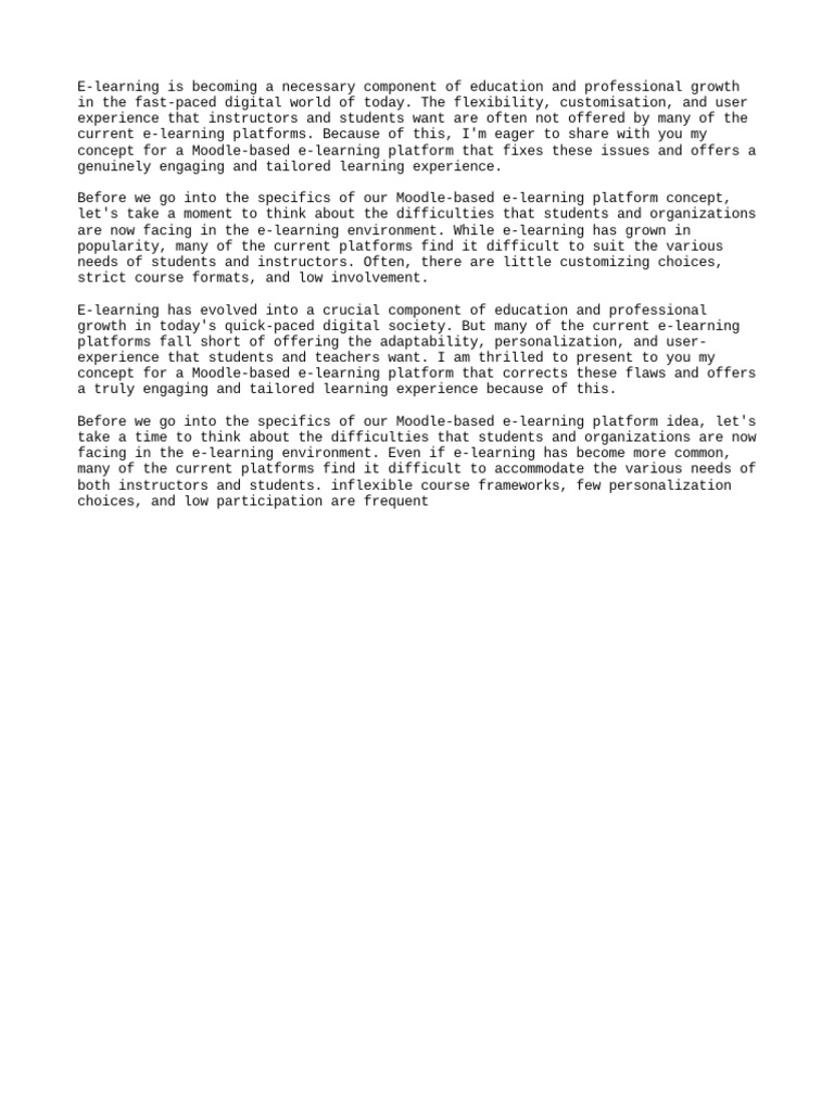 Innovative Moodle E-Learning Platform | PDF