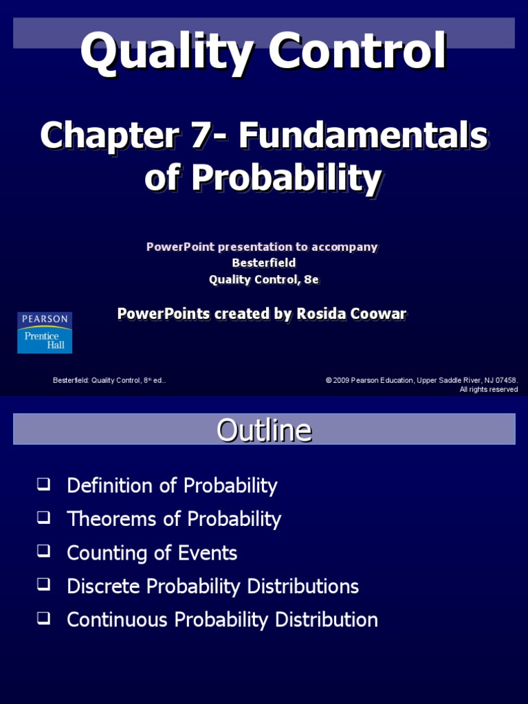 Quality Control | PDF | Probability Distribution | Probability