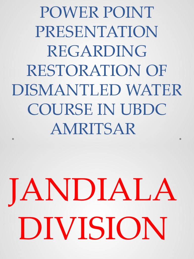 On Restoration of Water Course | PDF