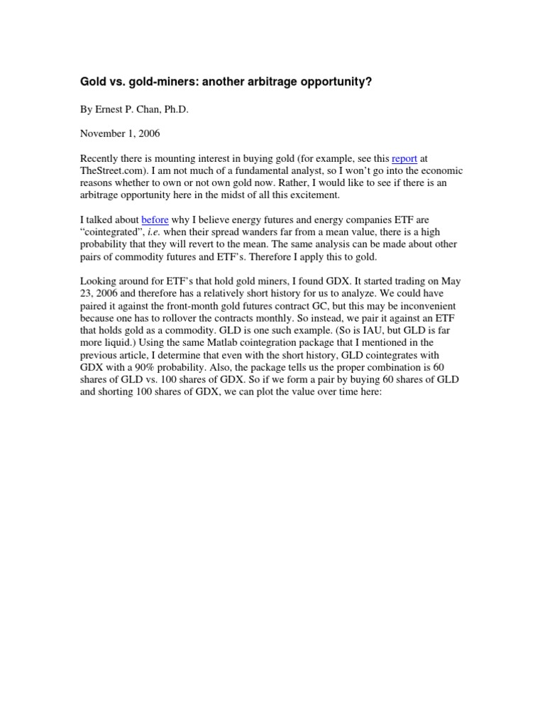 Gold | PDF | Futures Contract | Exchange Traded Fund