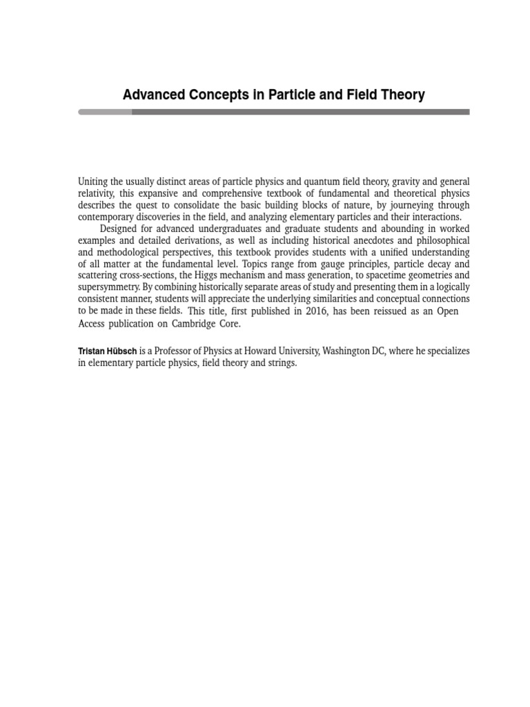 Advanced Concepts in Particle and Field Theory | PDF | Standard Model | Gauge Theory