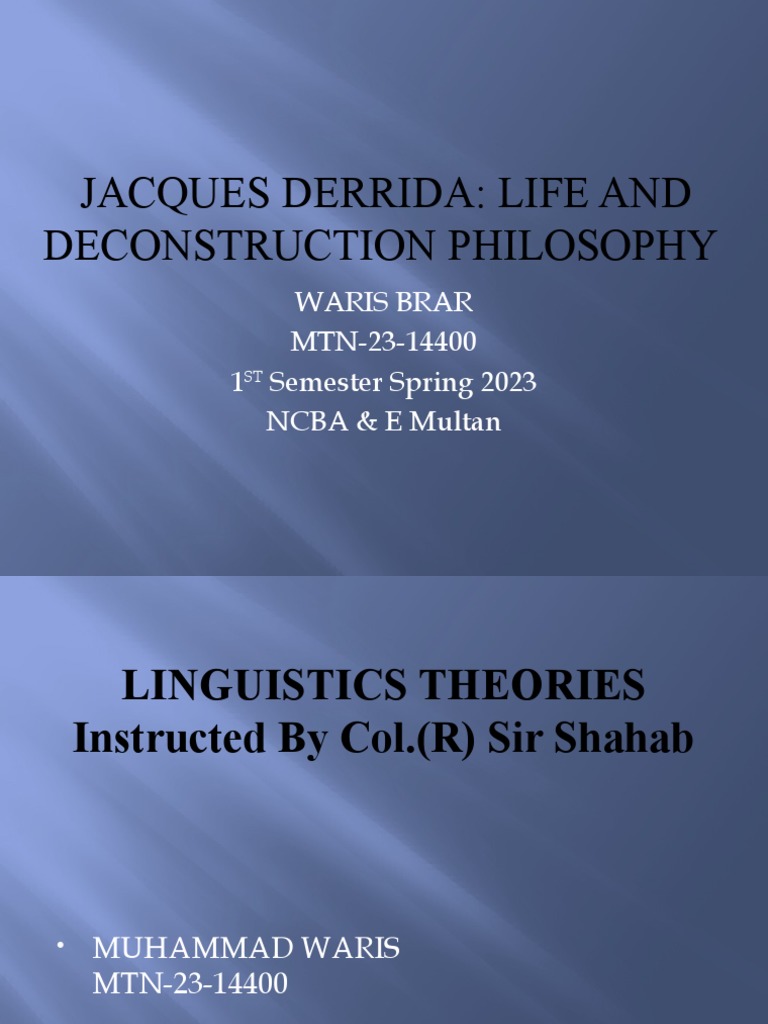 Deconstruction | PDF