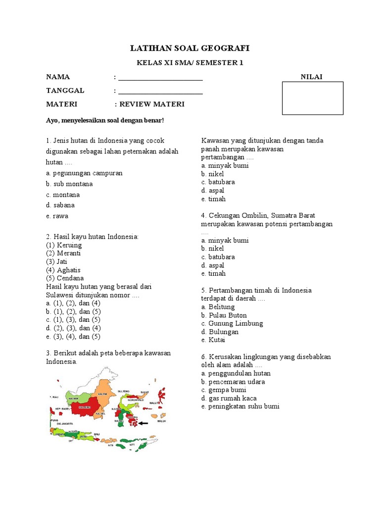 Latihan Soal Geografi | PDF