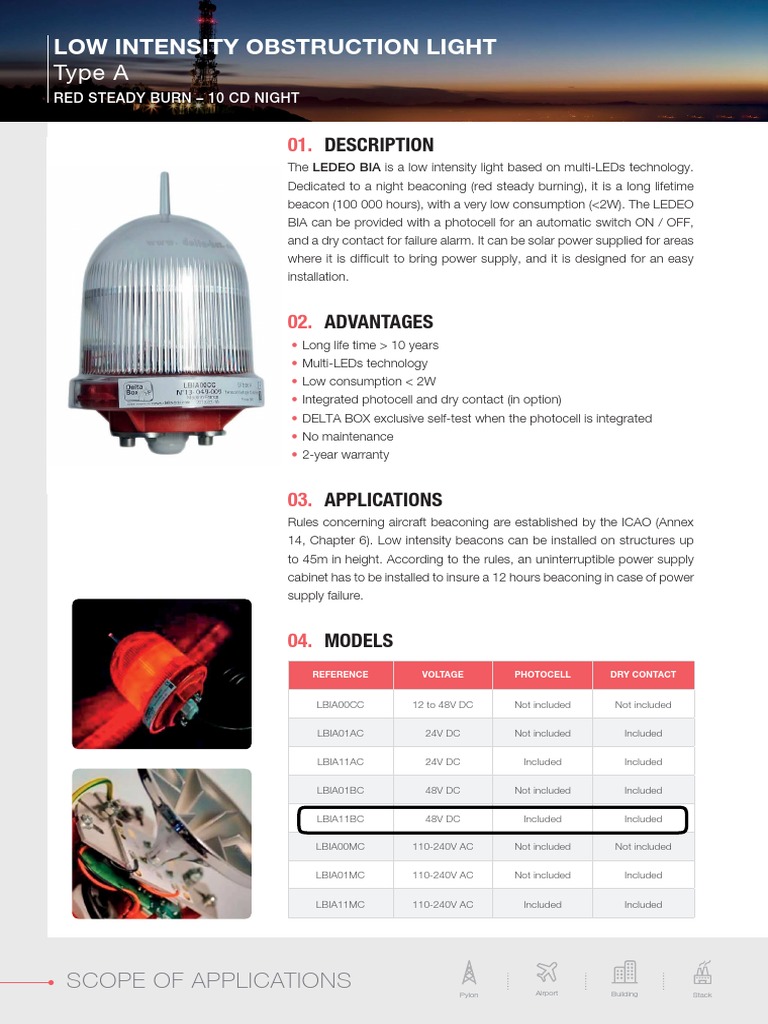 03 Low Intensity Light Type A LBIA11BC | PDF