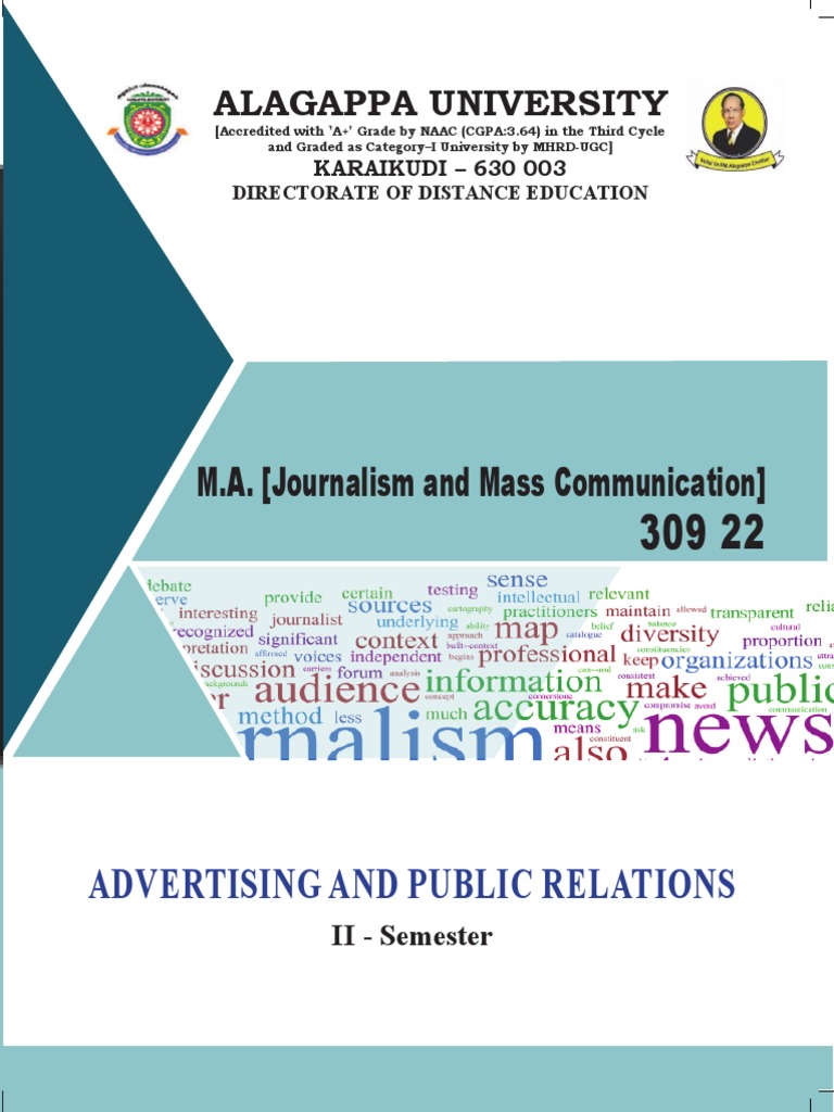 PG - M.A. - Journalism and Mass Communication - 309 22 - Advertising ...