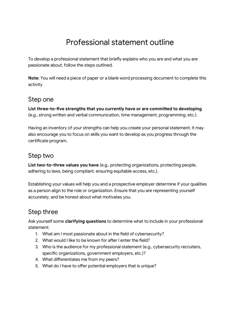 W0byXAegSDalrO PMTDKQ Professional-Statement-Outline | PDF