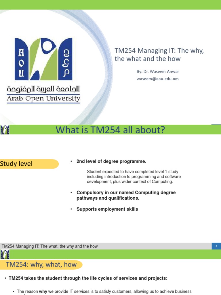 TM254 Managing IT - Course Introduction | PDF
