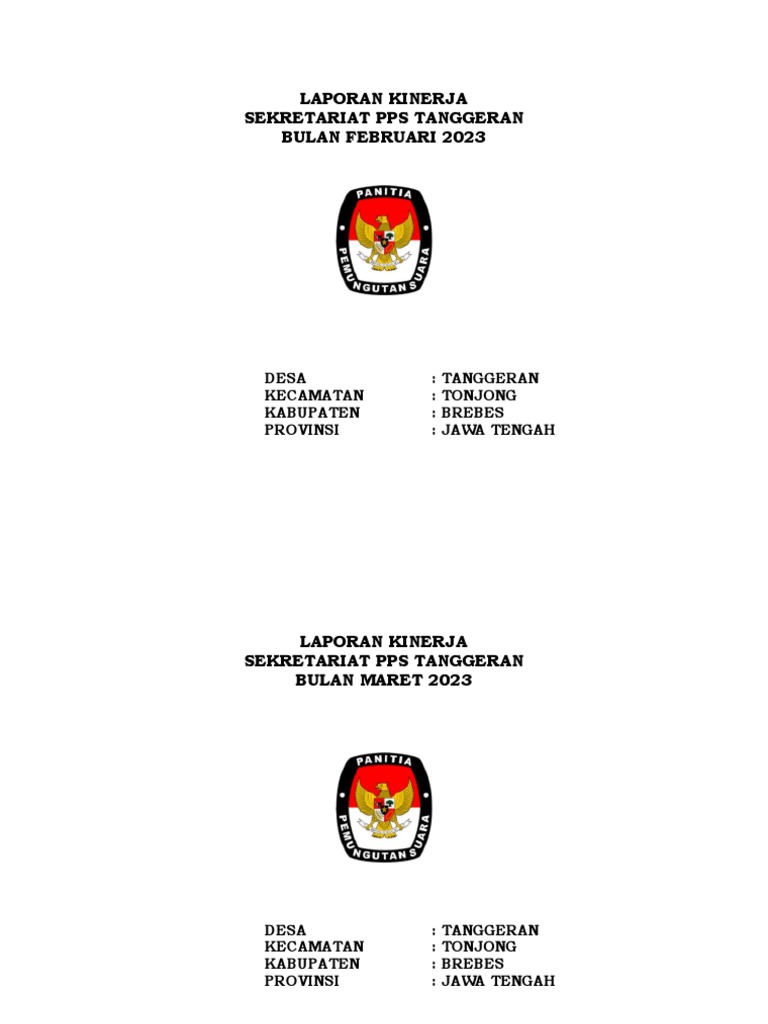 Cover Laporan Kinerja Sekretariat PPS | PDF