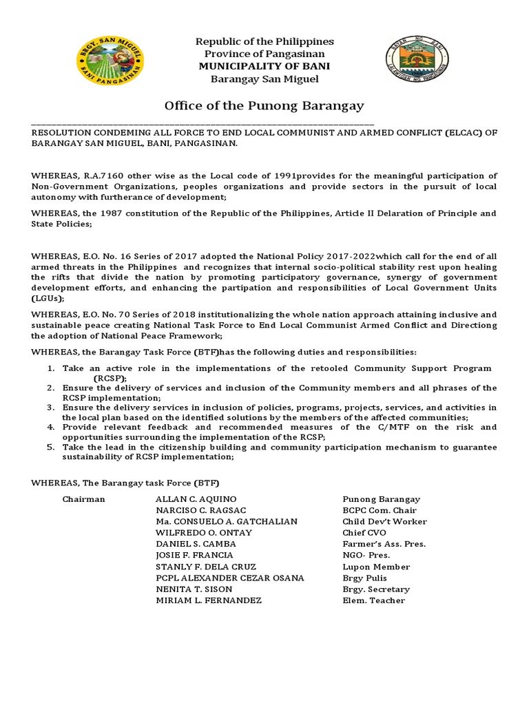 Office of The Punong Barangay | PDF | Government | Justice