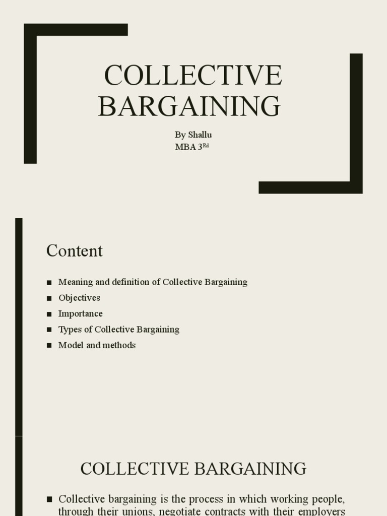 Collective Bargaining | PDF | Employment | Bargaining
