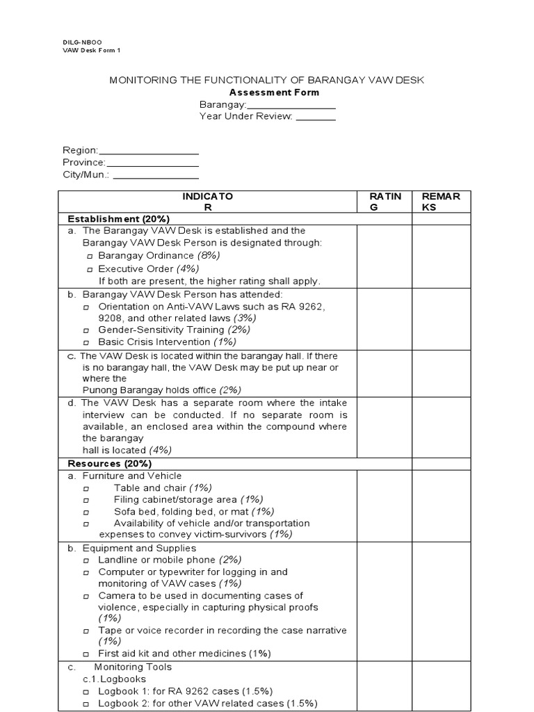New DILG MC - VAW Desk Forms 1 | PDF