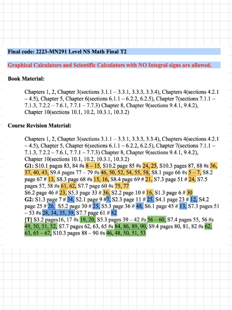 calculus final g1 + g2 | PDF