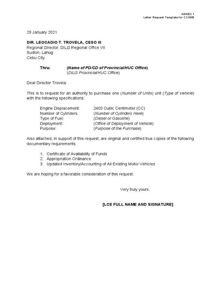 Annex 1 LCE Letter | PDF