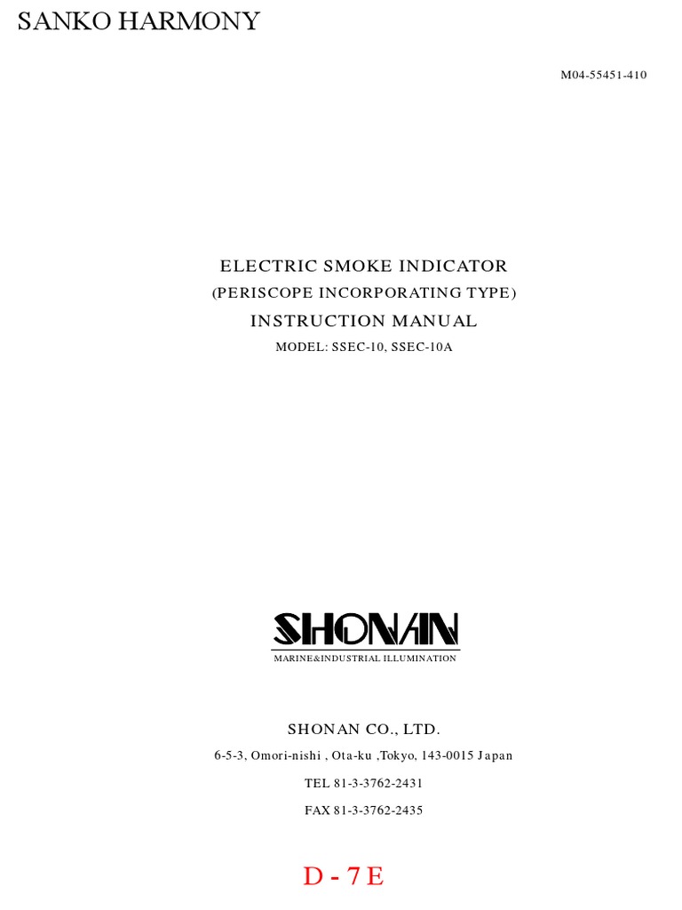 Electric Smoke Indicator Manual | PDF | Power Supply | Relay
