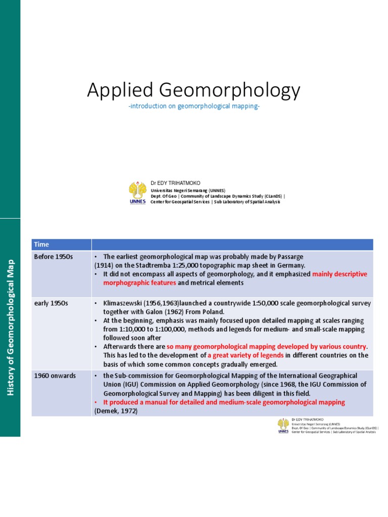 Applied Geomorphological Mapping - Introduction | PDF | Geomorphology ...