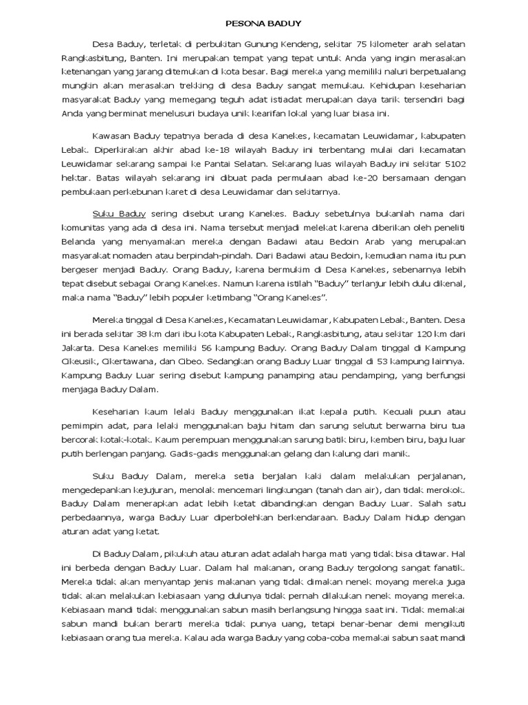 Tentang Baduy | PDF | Ilmu Sosial | Agama & Spiritualitas