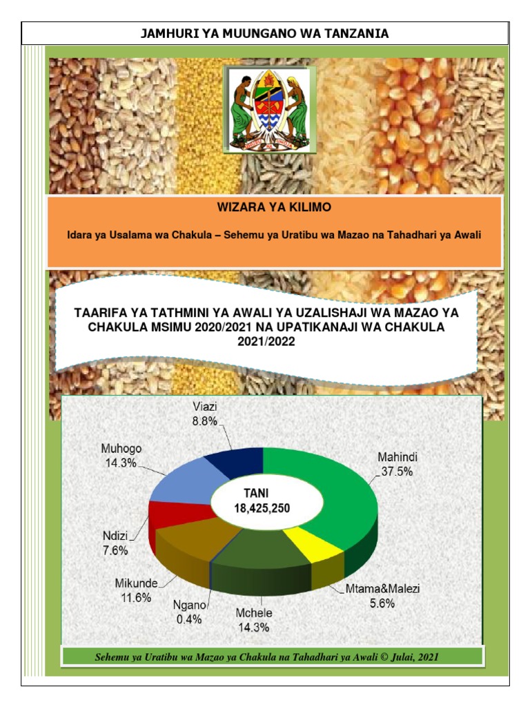 TAARIFA YA HALI YA CHAKULA NCHINI 2020-2021 Na 2021-2022 | PDF