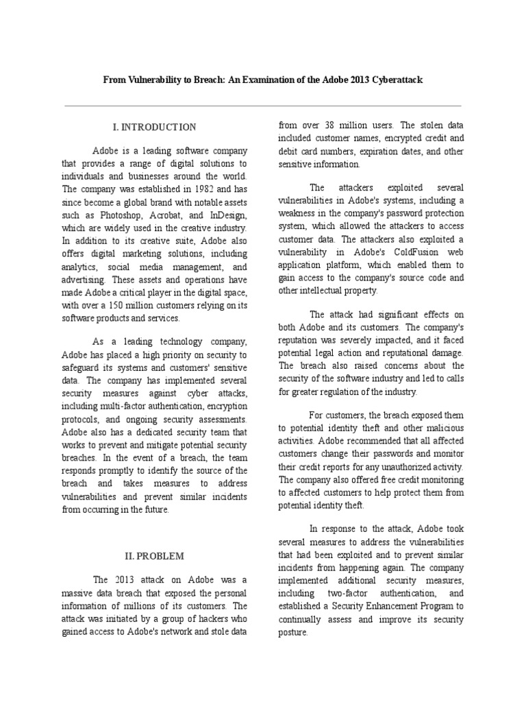 Case Study About Adobe Breach | PDF
