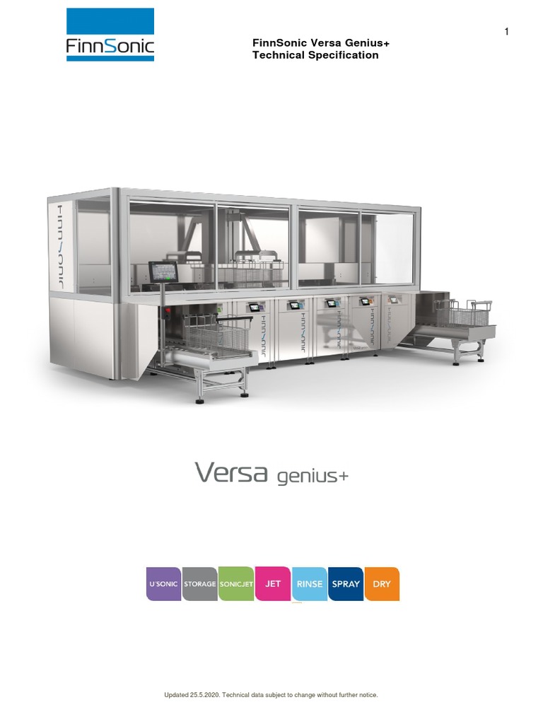 Finnsonic Versa Genius+ Technical Specification 2020 | PDF | Pump ...