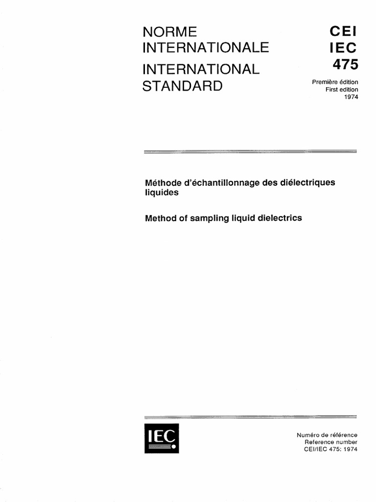 Iec60475 Oil Sampling Methode | PDF