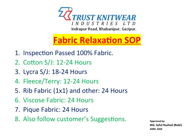Fabric Reluxation SOP | PDF