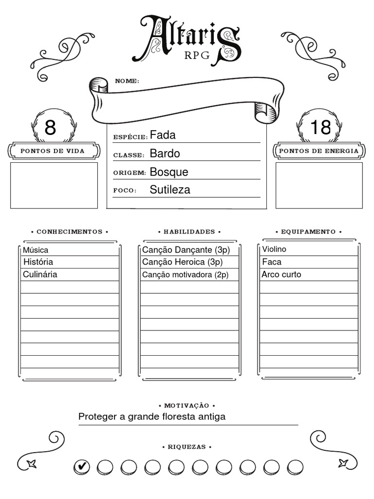 Fada Bardo: RPG de Aventura na Floresta | PDF