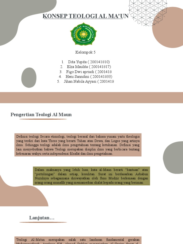 Kemuhammadiyah 1 - Kel 5 - Teologi Al Maun | PDF