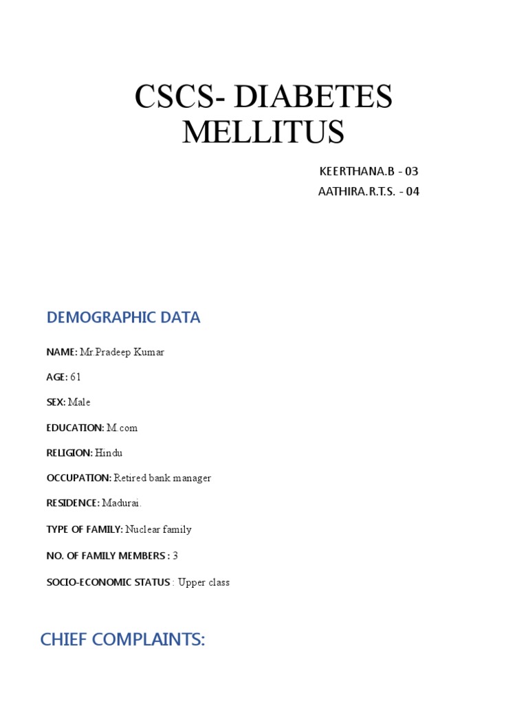 Cscs - Diabetes Mellitus - New | PDF | Wellness | Lifestyle