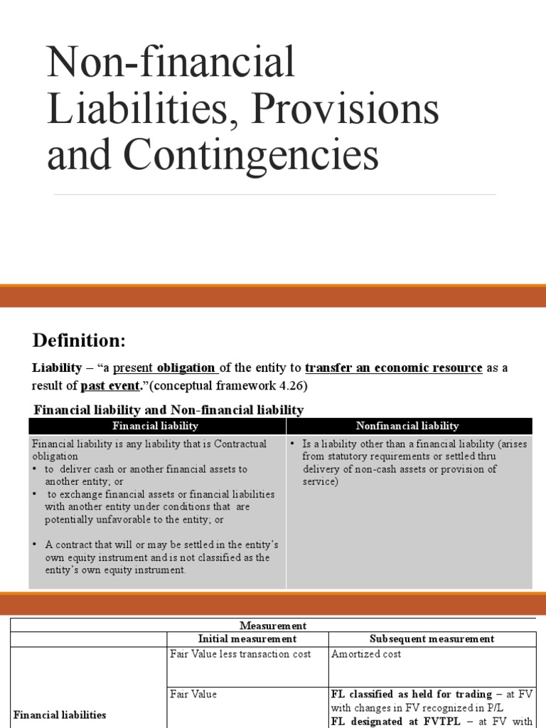 Non-Financial Liabilities Explained | PDF | Fair Value | Damages