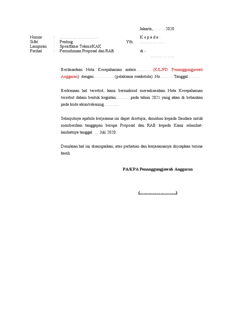 04 Surat Permohonan Proposal | PDF
