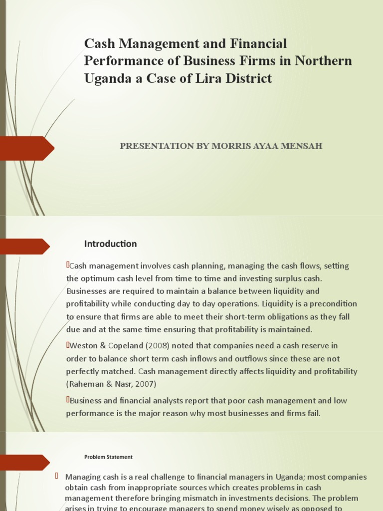 Cash Management Impact on Lira Firms | PDF | Sampling (Statistics) | Cash