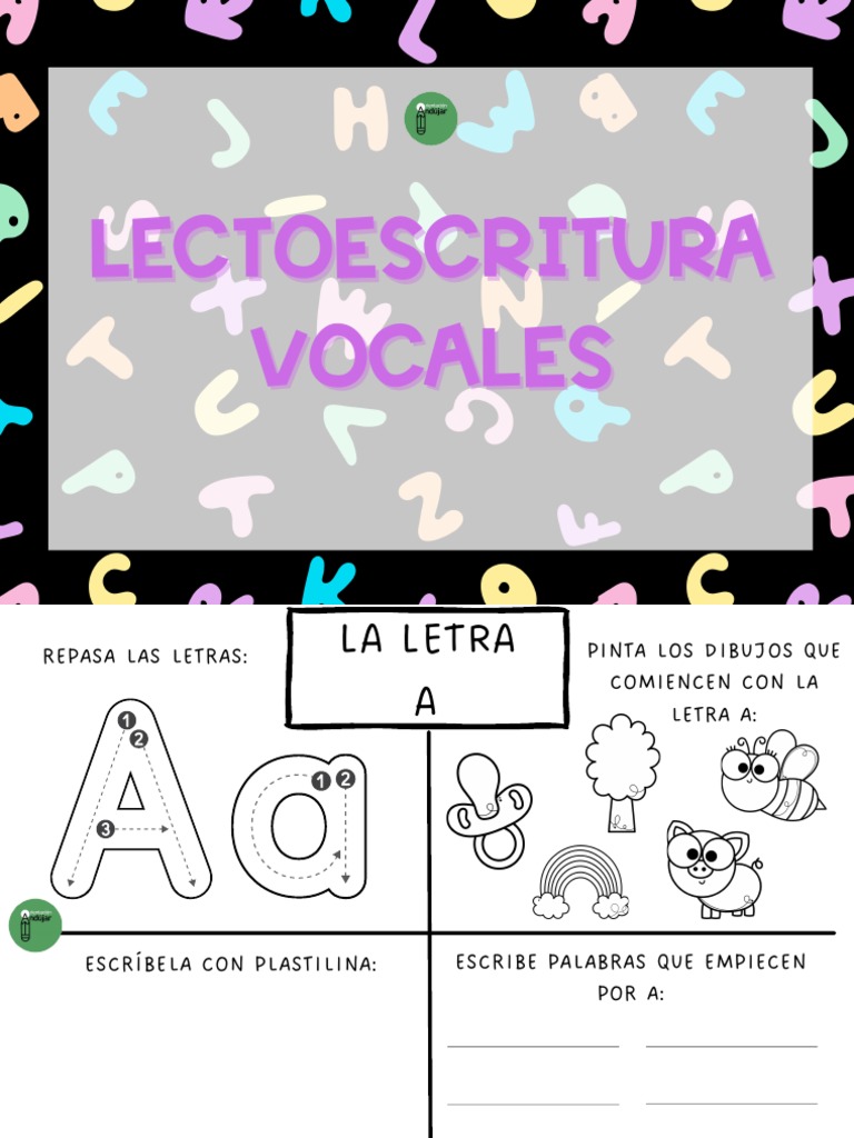 Ficha Vocales Lectoescritura | PDF