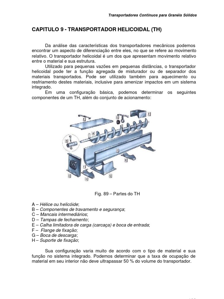 Transportador helicoidal para granéis sólidos | PDF | Hélice | Science