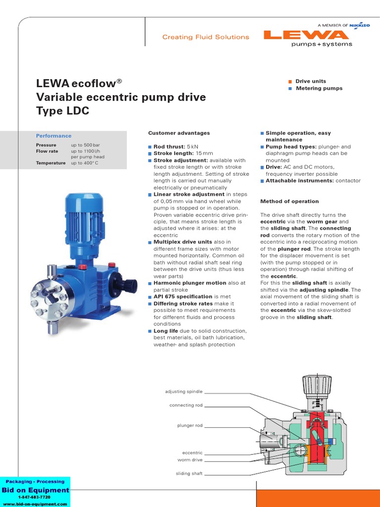 LEWA Ecoflow Variable Eccentric Pump Drive Type LDC: Performance | PDF ...