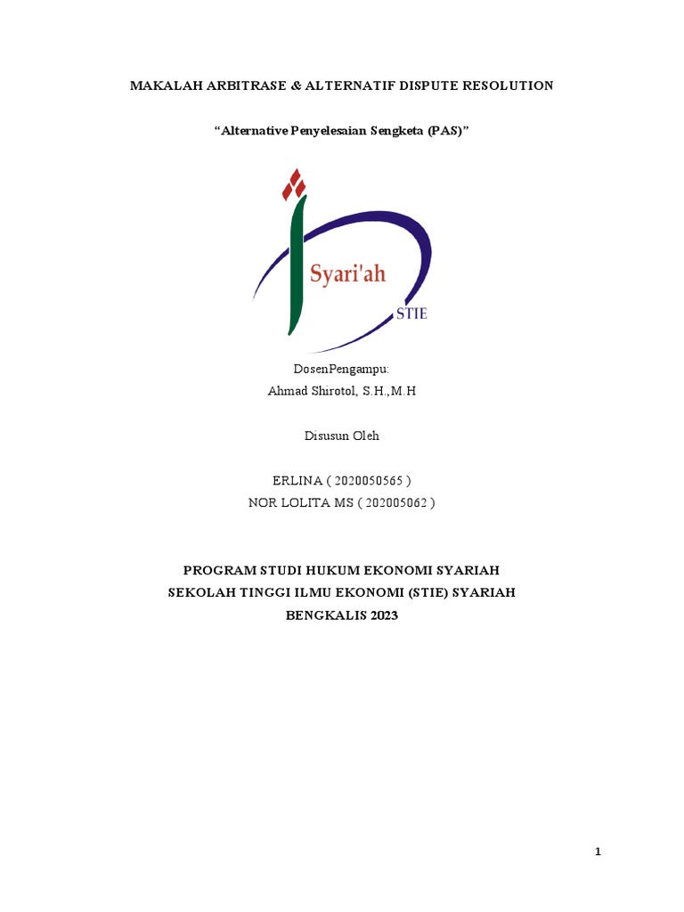 Alternative Penyelesaian Sengketa | PDF