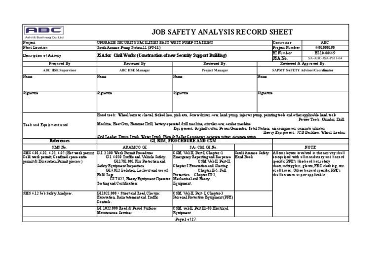 PS-11 (SA-ABC-JSA-PS11-04) Civil Works (Construction of new Security ...