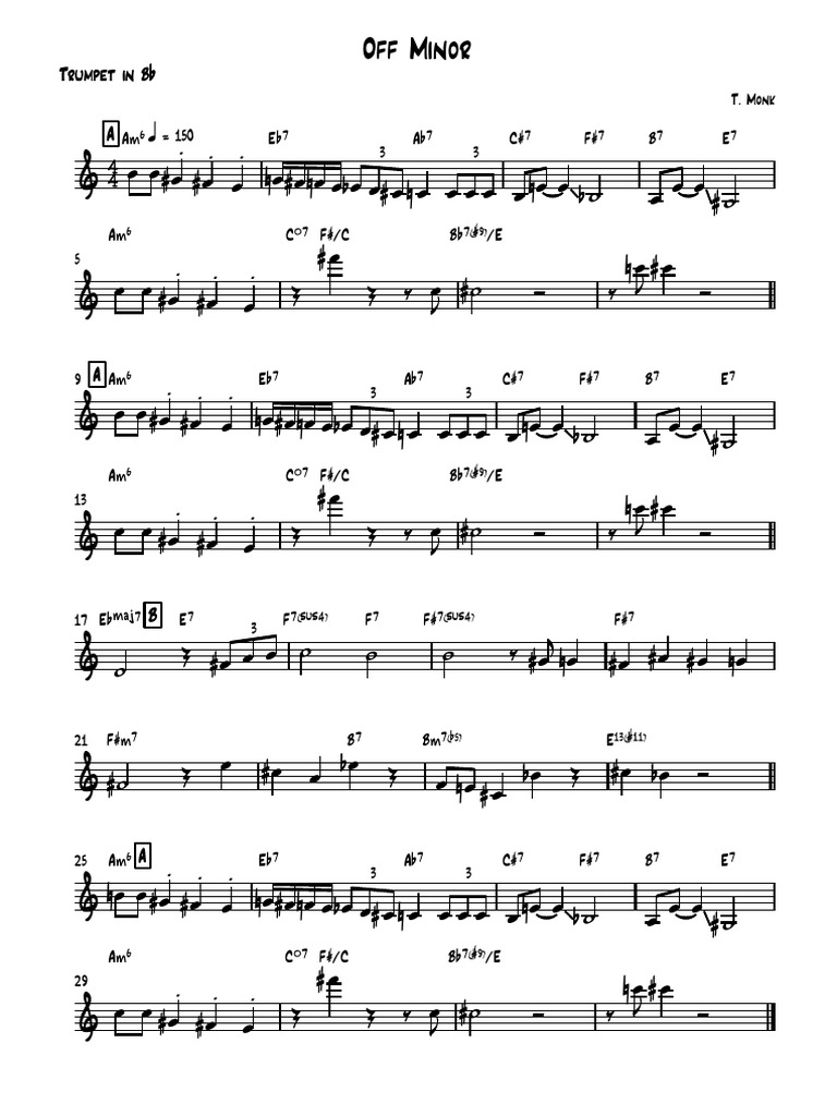 Off Minor - Trumpet in BB | PDF