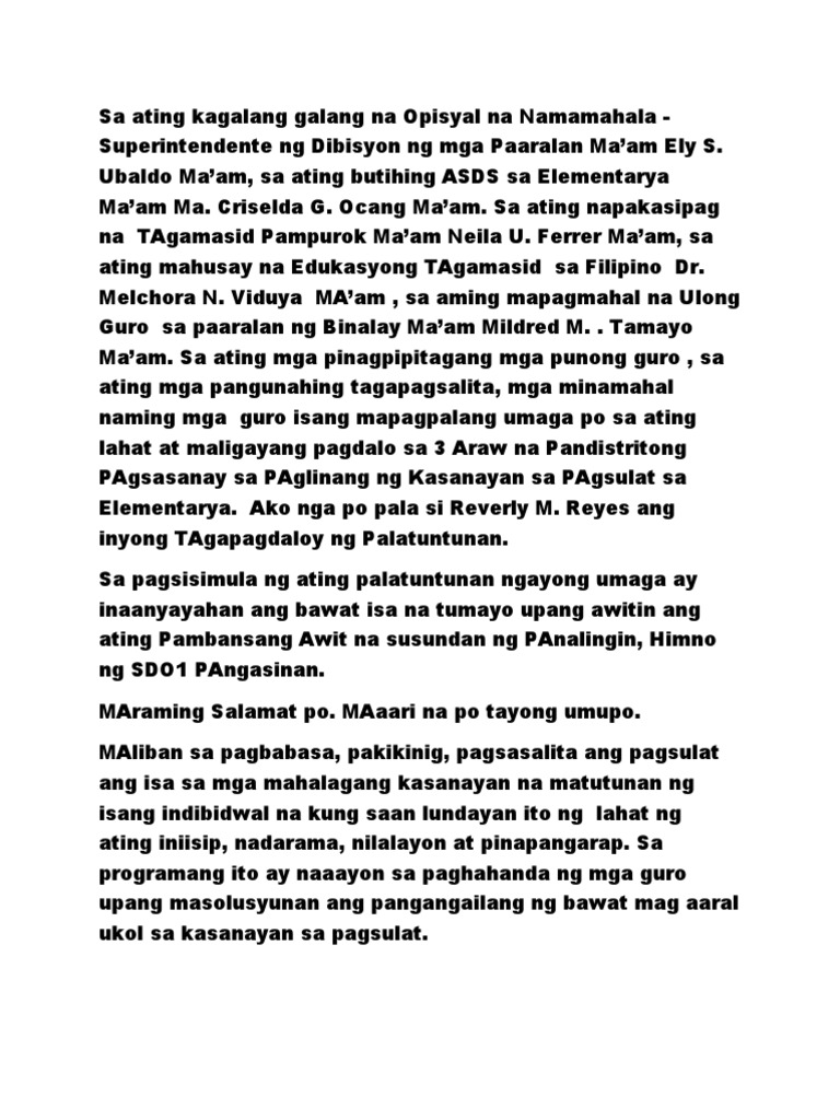 Emcee Filipino | PDF