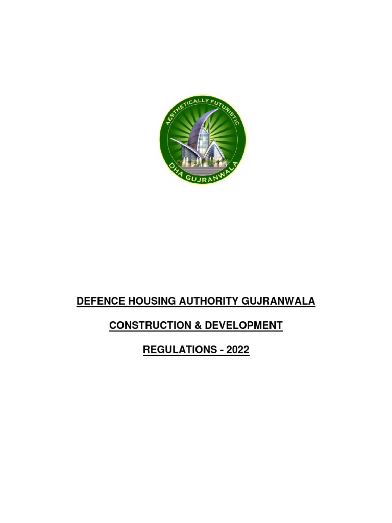 DHA Gujranwala Regulations 2022 (Bye-Laws) | PDF | Building | Wall