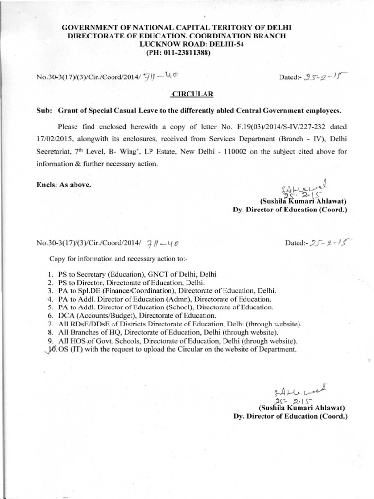 SCL For Employees With Disability | PDF | Government Of India ...