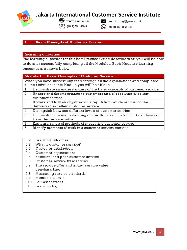 Module 1 BASIC CONCEPT of CS | PDF | Customer Satisfaction | Customer