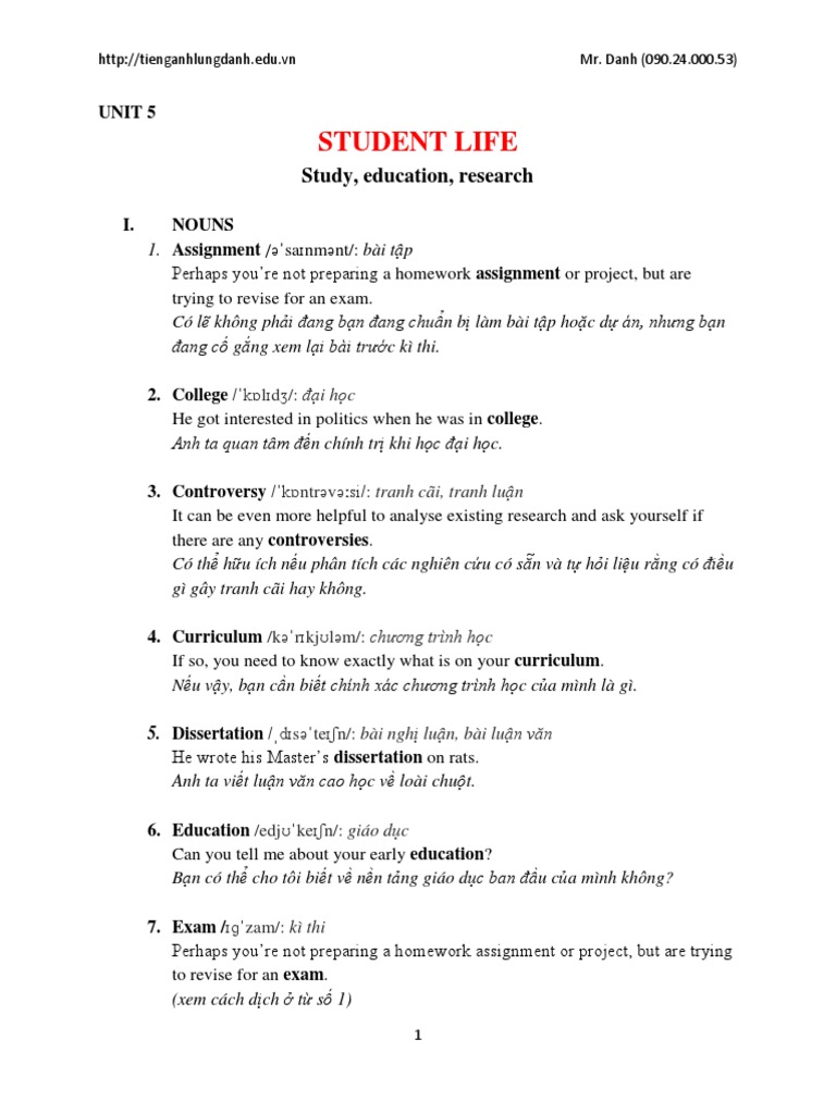 Unit 5 - Student Life | PDF