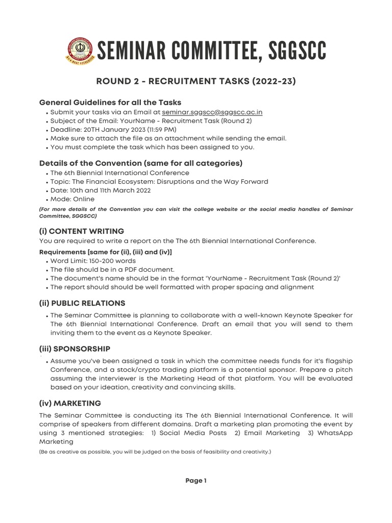 Recruitment Task (2022-23) | PDF | Mass Media | Computing