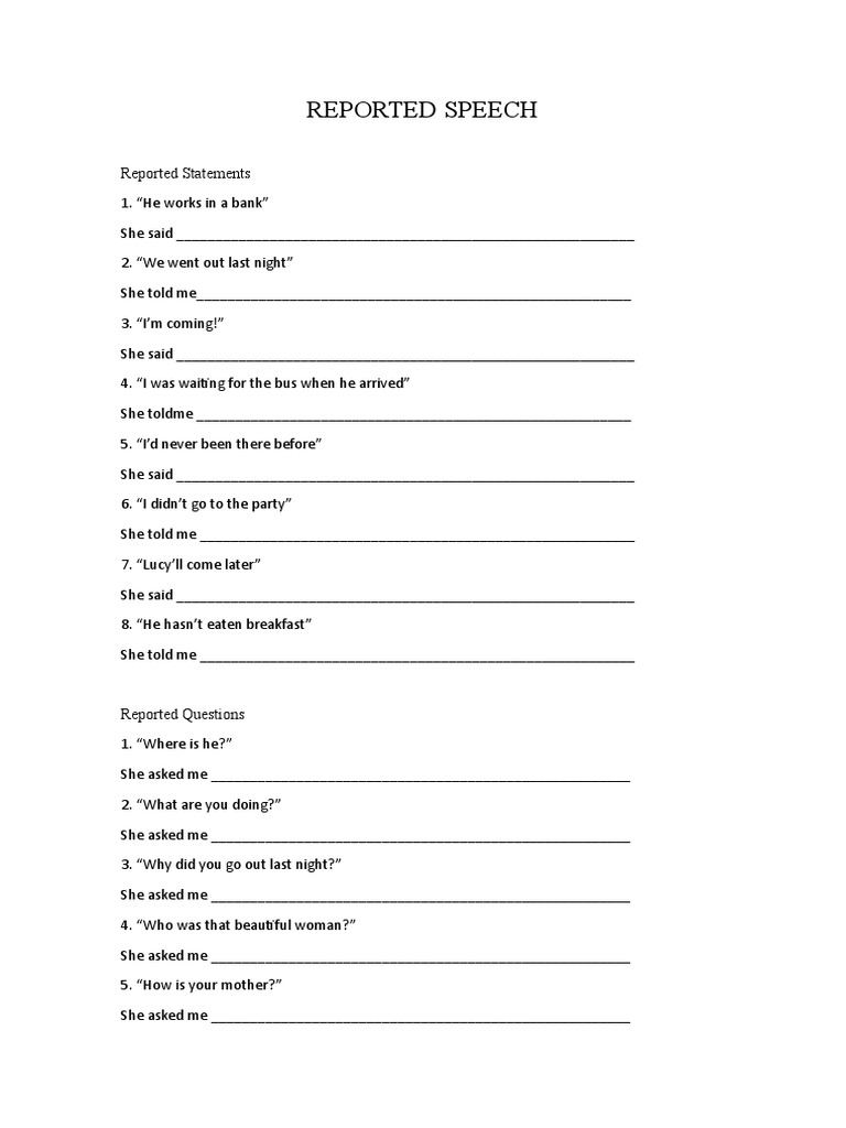Reported Speech | PDF