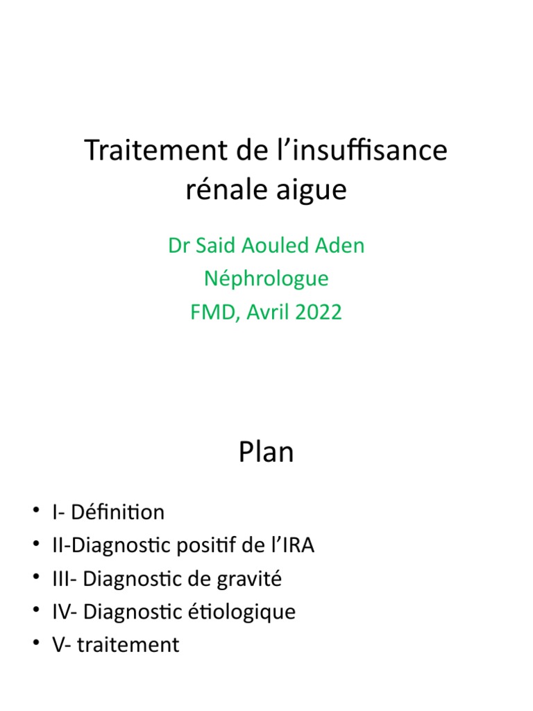 IRA Nephro 1 | PDF | Causes de décès | Urologie